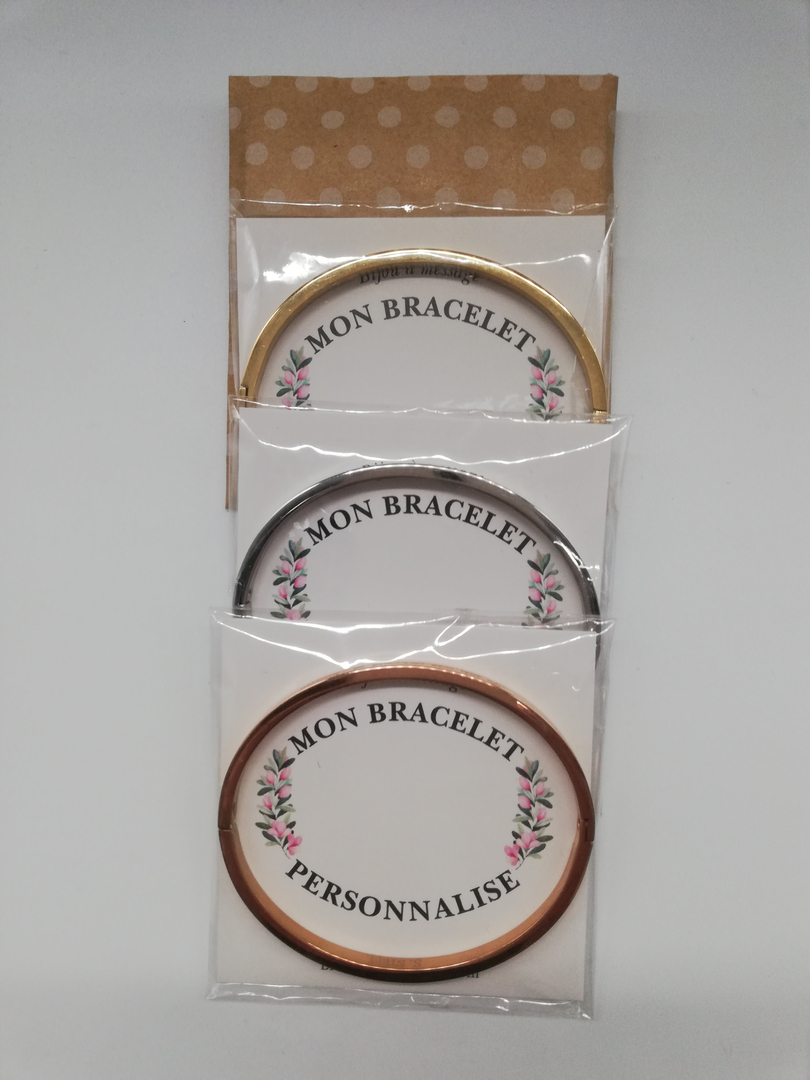 Cadeau fête femme Jonc gravé Je prends la vie côté paillettes