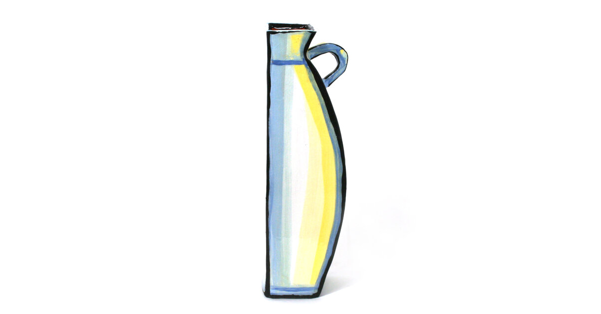 Vase à décor en faïence vernissée H24cm - TERRE/vases et autres - manamu