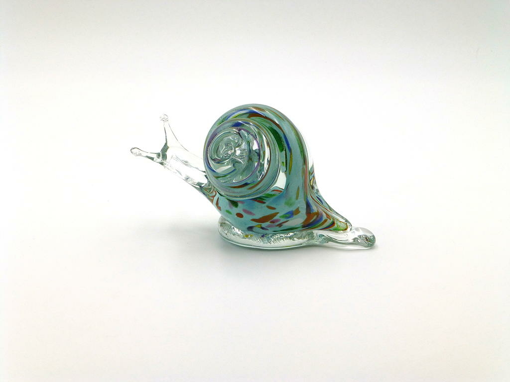 Escargot turquoise - Figurines/Escargots - verrerie-de-locronan
