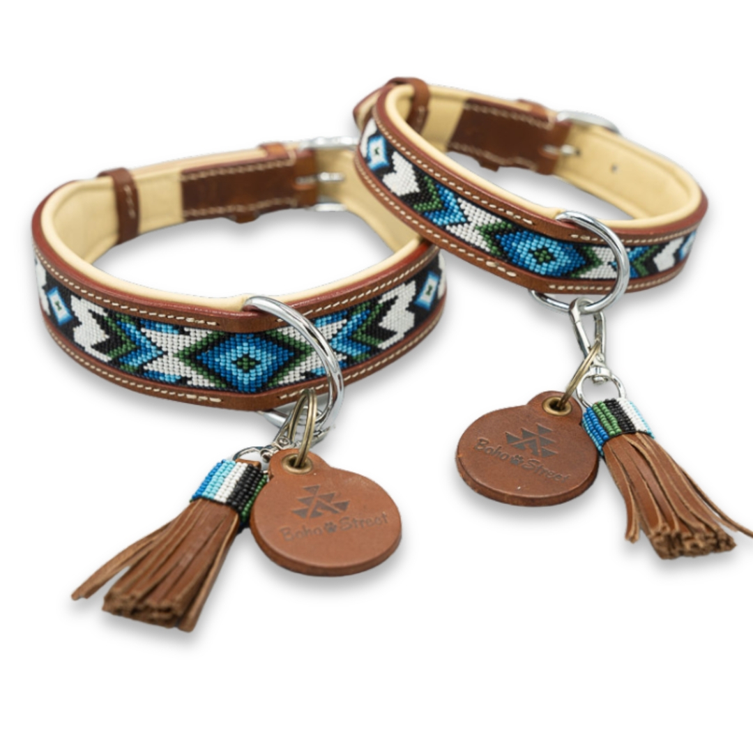 Collier perlé amérindien pour chien TALLULAH