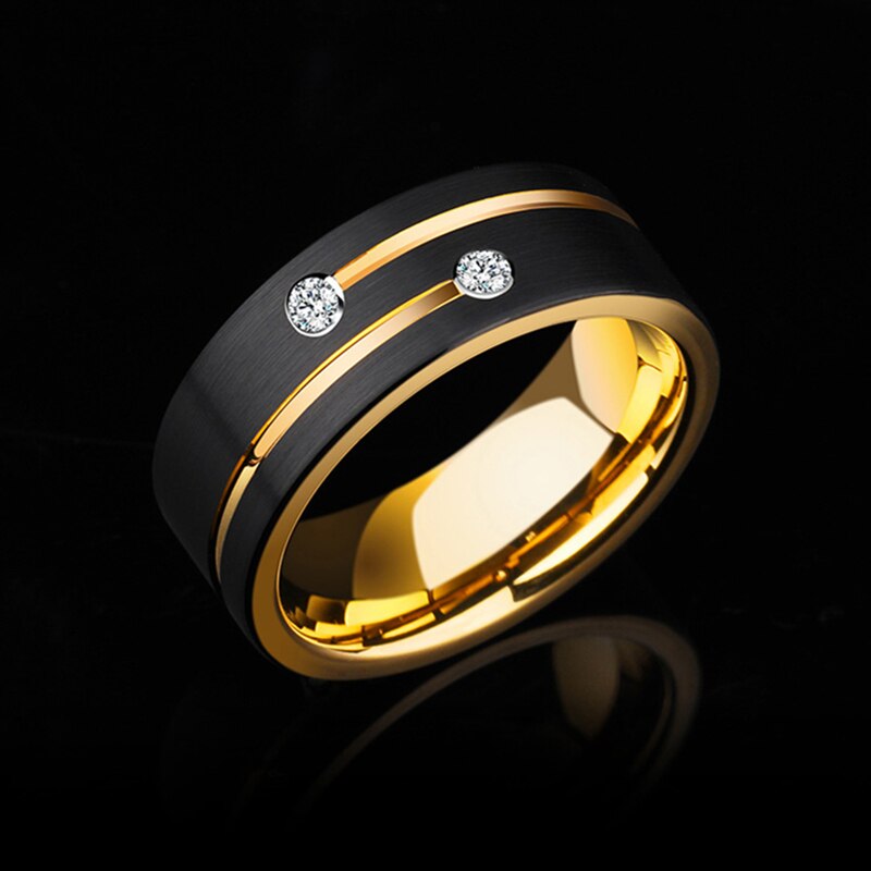 Bague style alliance - Bague en acier inoxydable et en cristal, 8mm ...