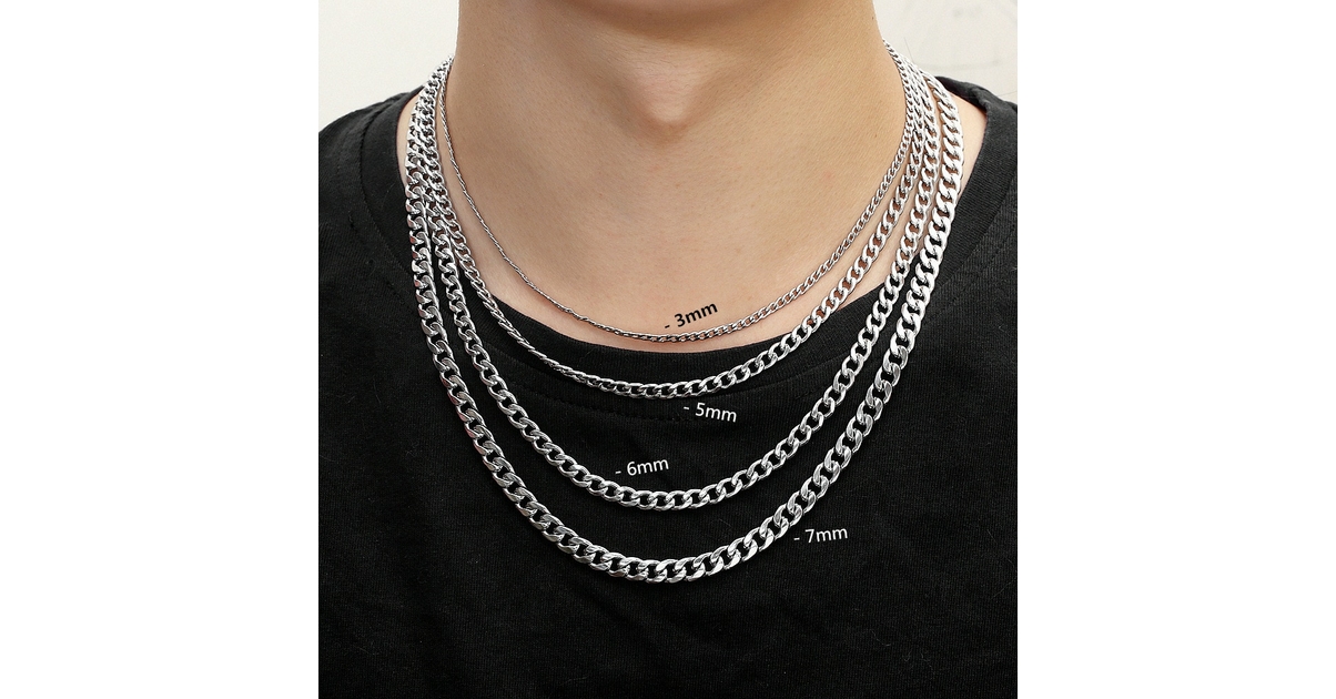 Bijoux garçon : Collier chaîne tendance en acier inoxydable pour garçon ...