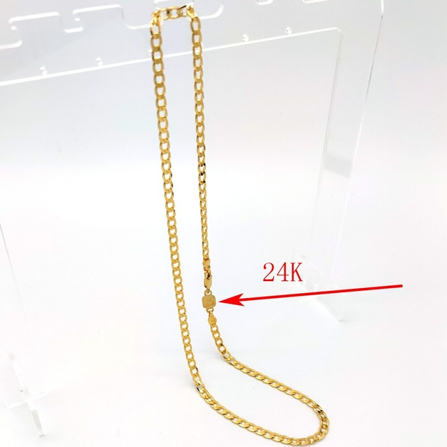 chaîne en Or 24 carats pour homme et femme, collier Or 24 carats, 20 ...
