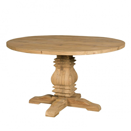 Table Ronde Rustique TECK Ø 140 cm - TABLES/TABLE DINER - Villa & Demeure