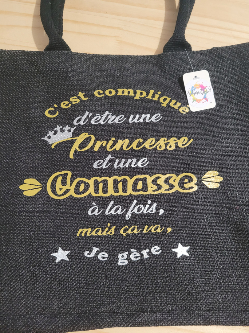 Sac Princesse Connasse - BAGAGERIE/Sacs toile de jute - Sabcreation27