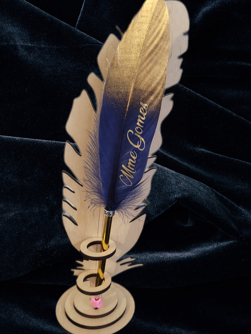 Porte-stylo en forme de plume et Stylo Personnalisé - Bois - Sabcreation27