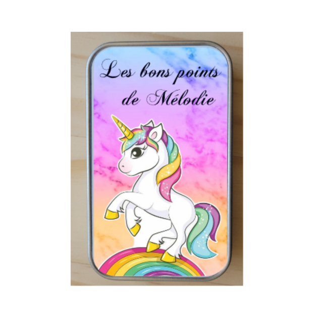 Boîte à bon points Licorne debout - Rentrée scolaire - Sabcreation27