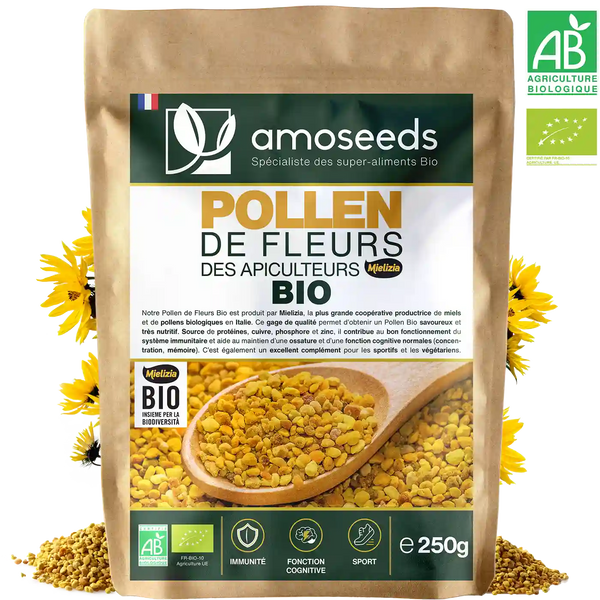 Pollen de fleurs bio Amoseeds - Produits de la Ruche - TERNATUR