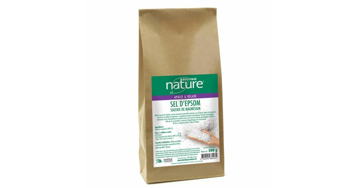 Sel d'Epsom - Sulfate de Magnésium - 500 G - Tisanes de plantes/Tisanes ...