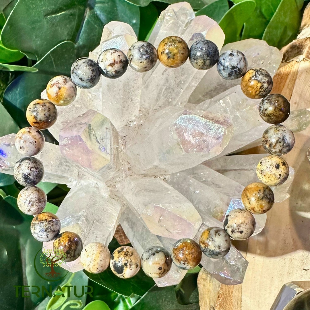 Bracelet Agate Dentritique (Merlinite) - 8mm : Connexion spirituel