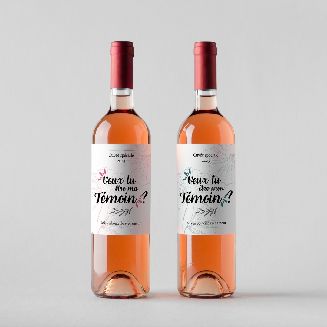 Étiquette bouteille de vin Veux tu être mon Témoin? - IDÉES CADEAUX ...