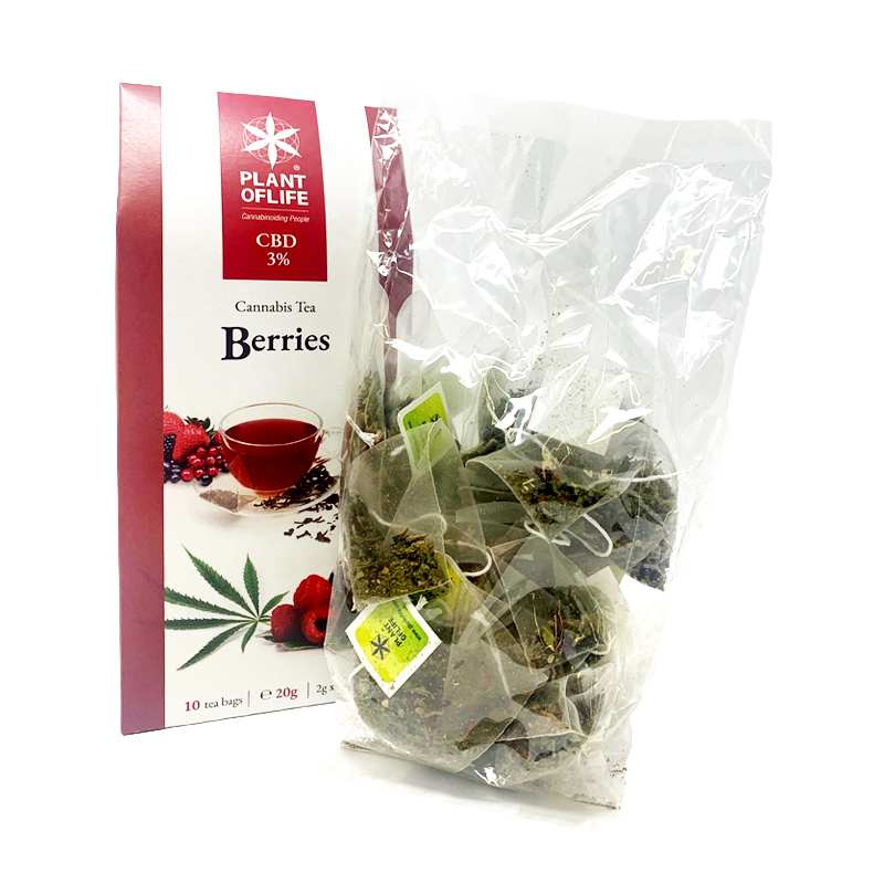 Thé fruits rouges 3% de CBD 20g Plant of Life - DeliciousGreen