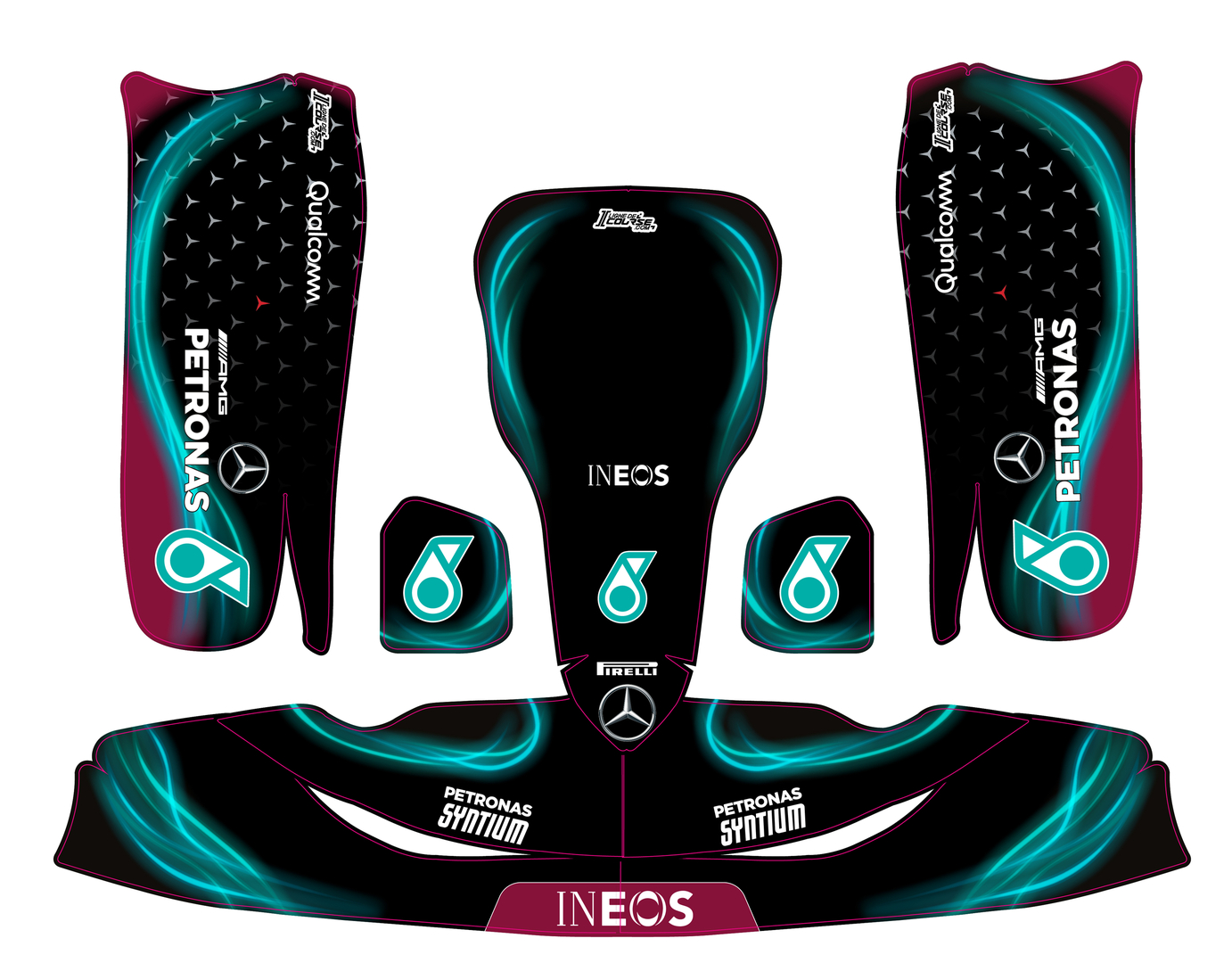 Kit déco réplica Mercedes Ineos Black Edition - KIT DECORATION/KIT DECO ...