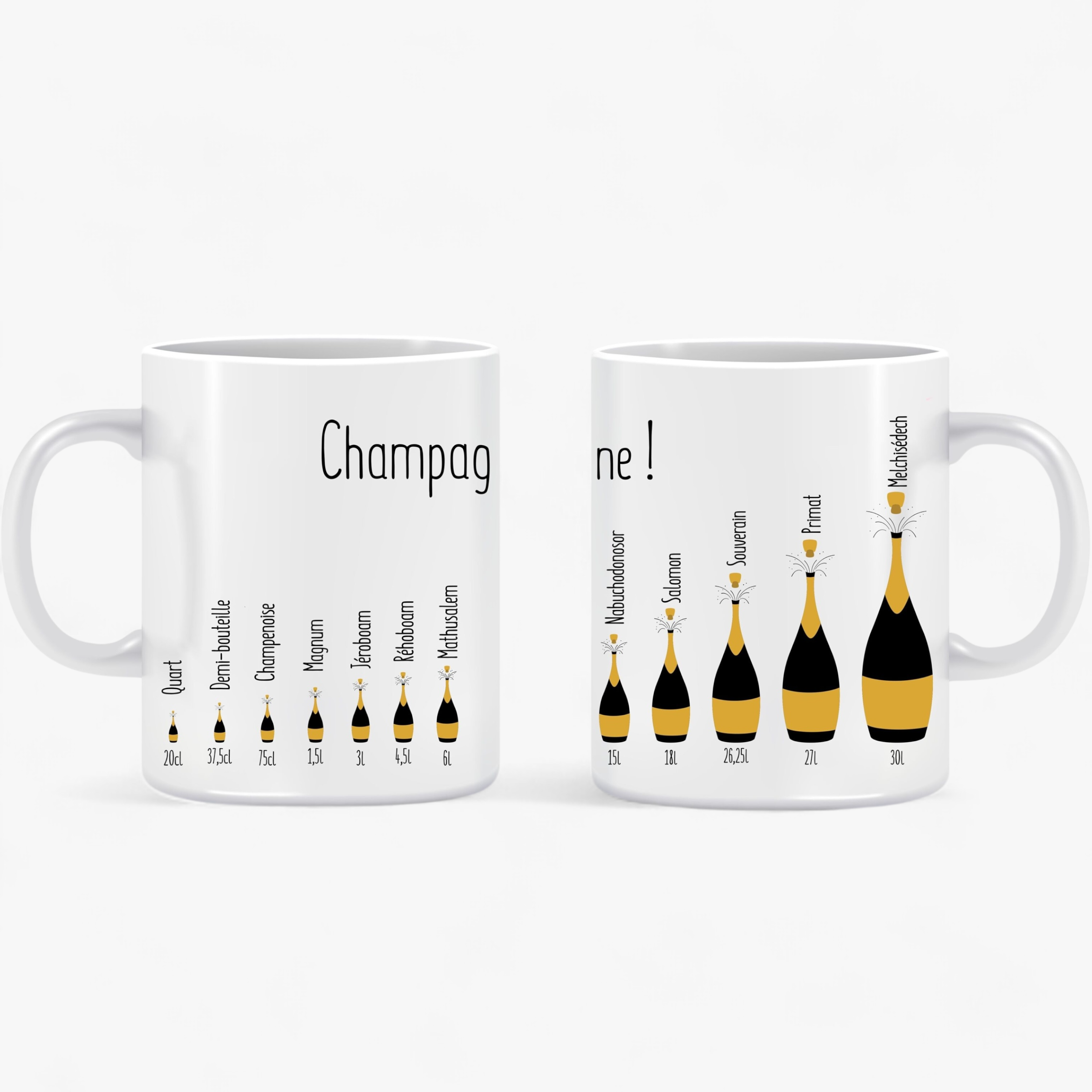Mug humour bouteilles Champagne/Vins & Lifestyle/33cl/Cornichons