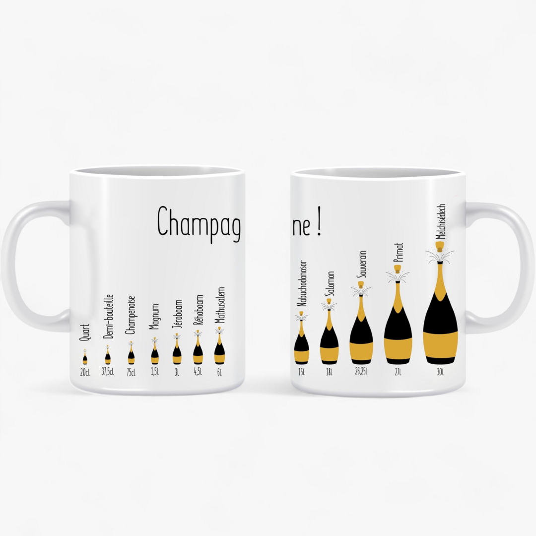 Mug humour bouteilles Champagne/Vins & Lifestyle/33cl/Cornichons