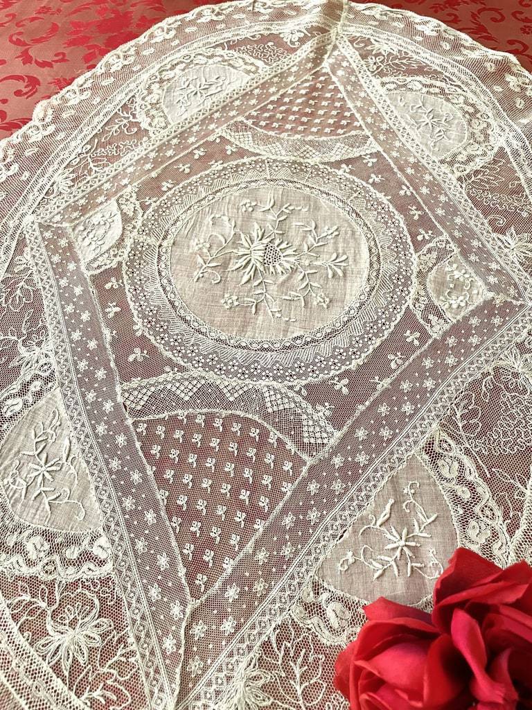 Drap ancien avec ses 2 taies d'oreiller - Fil de lin et broderie ...