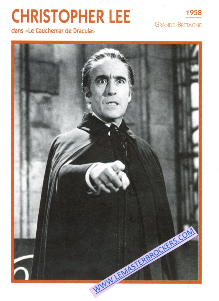 CHRISTOPHER LEE 1958 DANS LE CAUCHEMAR DE DRACULA - FICHE CINÉMA