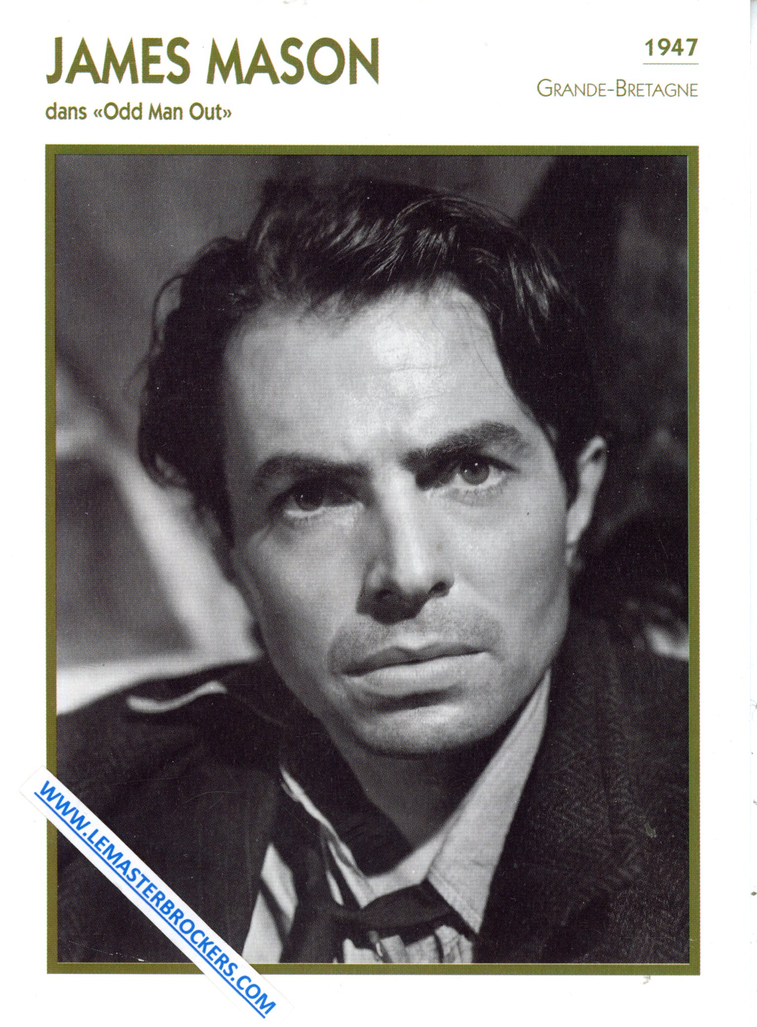 JAMES MASON DANS ODD MAN OUT 1947 - FICHE ACTEUR - FICHE CINÉMA