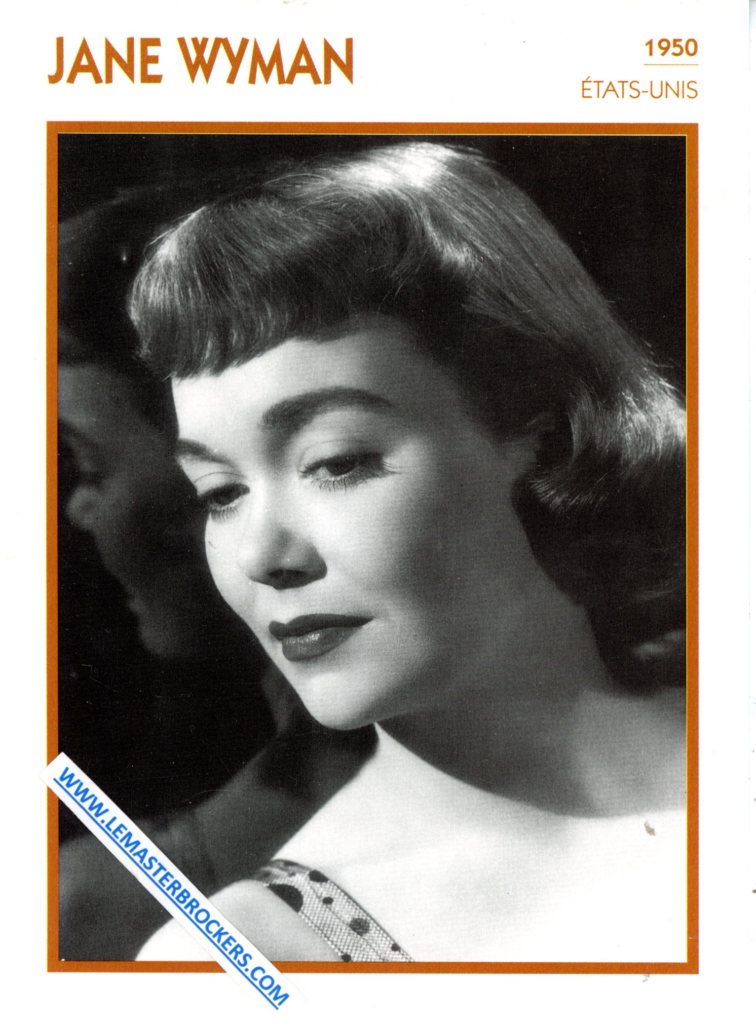 JANE WYMAN 1950 - FICHE ACTRICE