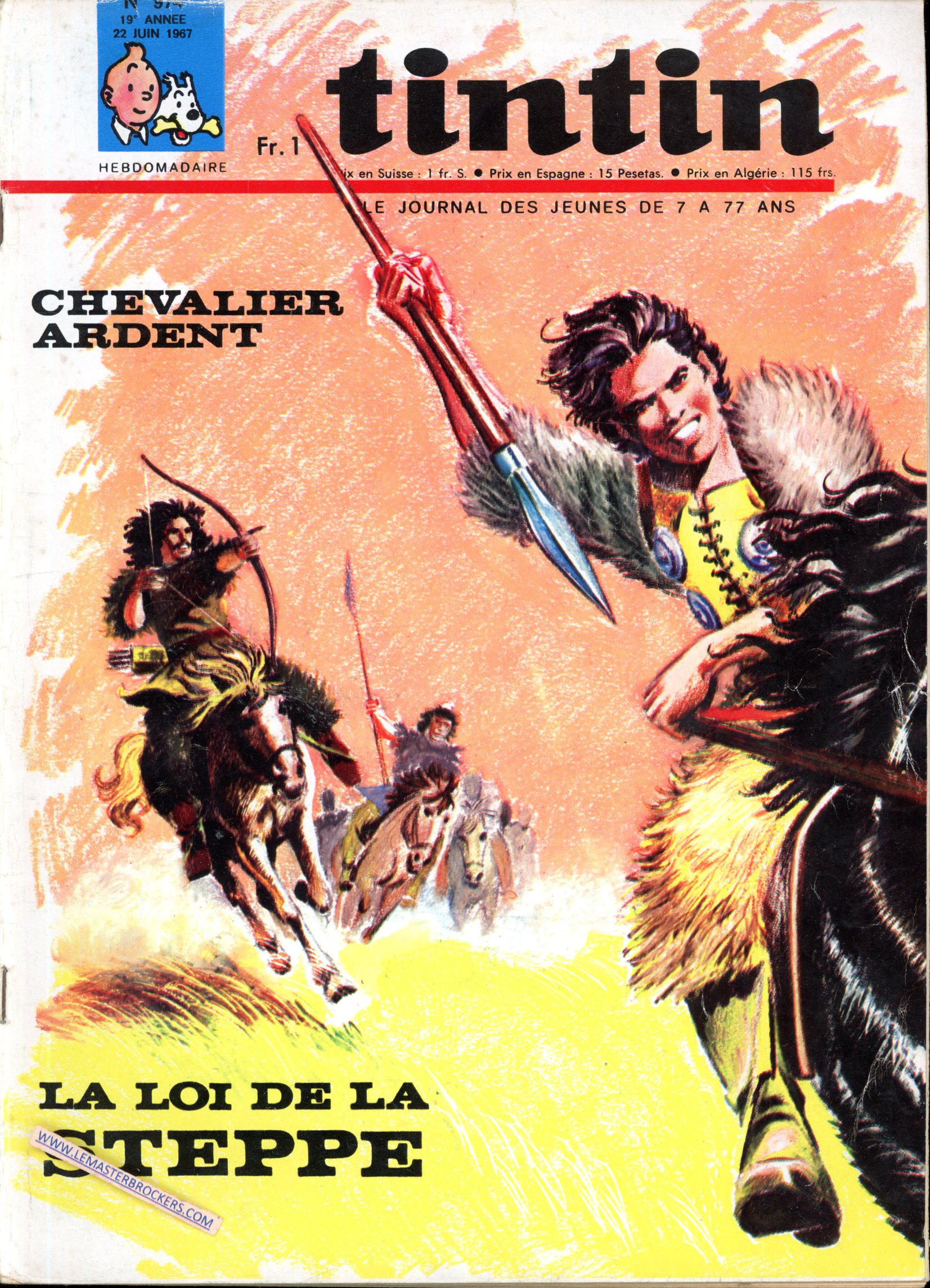 JOURNAL TINTIN 974 DE 1967 - CHEVALIER ARDENT