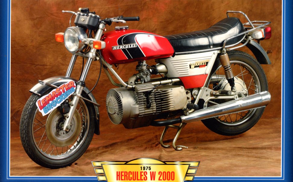 FICHE MOTO HERCULES W2000 1975 - MOTEUR A TURBINE - FICHES MOTO