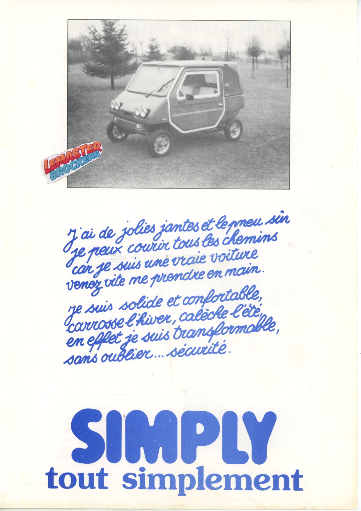 BROCHURE ORIGINAL SIMPLY HARD-TOP CAPOTE CABRIOLET
