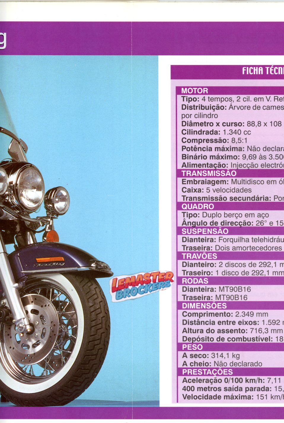 FICHE MOTO HARLEY DAVIDSON FLHRI ROAD KING