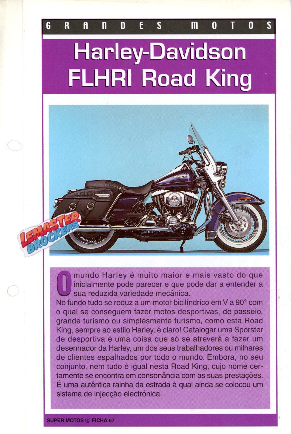 FICHE MOTO HARLEY DAVIDSON FLHRI ROAD KING