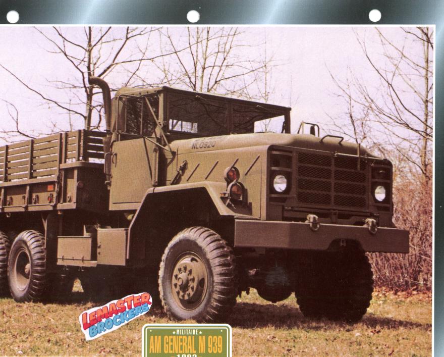 FICHE COLLECTION AM GENERAL M939 1983 - FICHES CAMION