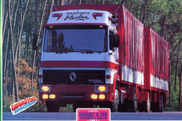 FICHE COLLECTION RENAULT R390 TURBOLEADER 1987 - FICHES CAMION