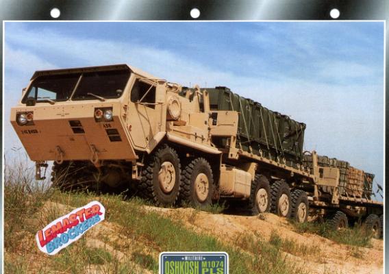 FICHE TECHNIQUE CAMION OSHKOSH M1074 PLS MILITAIRE 1992