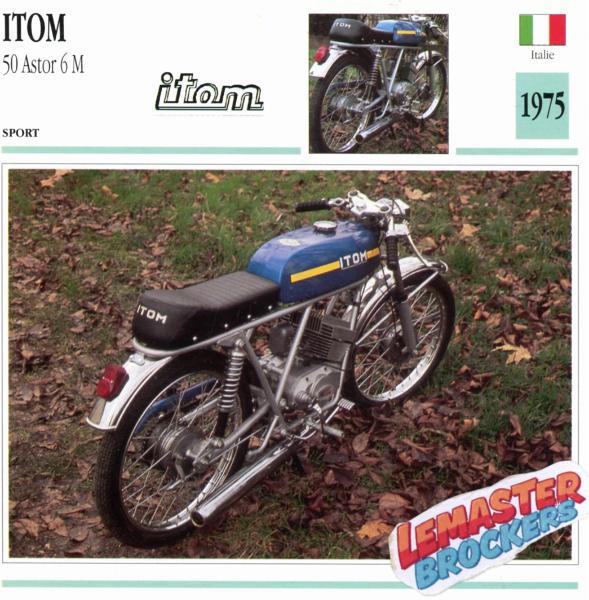 FICHE ITOM 50 ASTOR 6M 1975 - FICHES MOTO