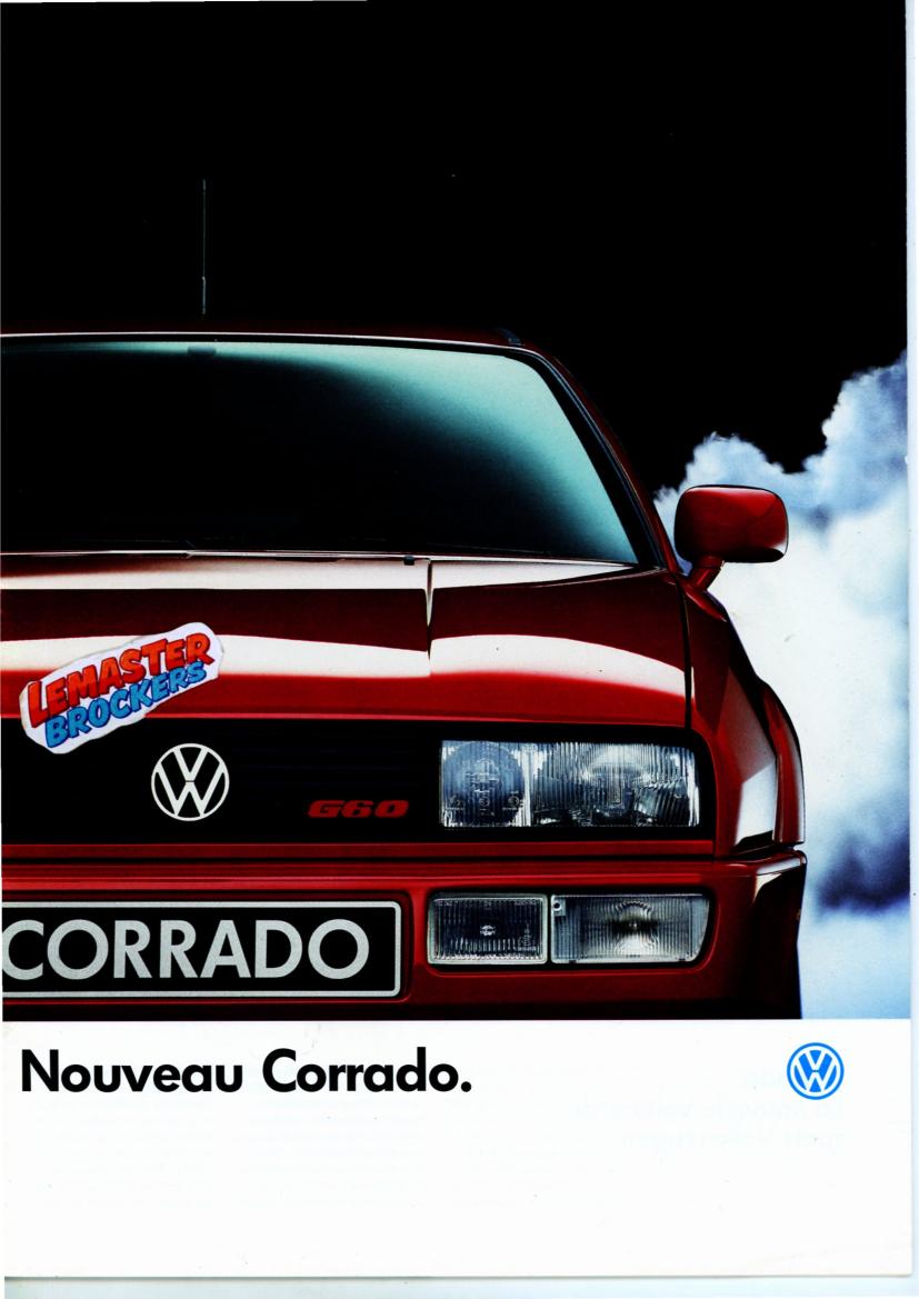 CATALOGUE VOLKSWAGEN CORRADO G60 1988 - 20 PAGES + FICHE