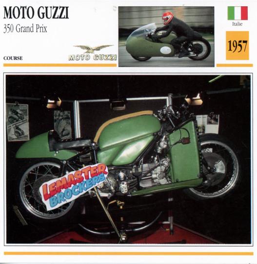 FICHE MOTO GUZZI 350 GP GRAND PRIX 1957