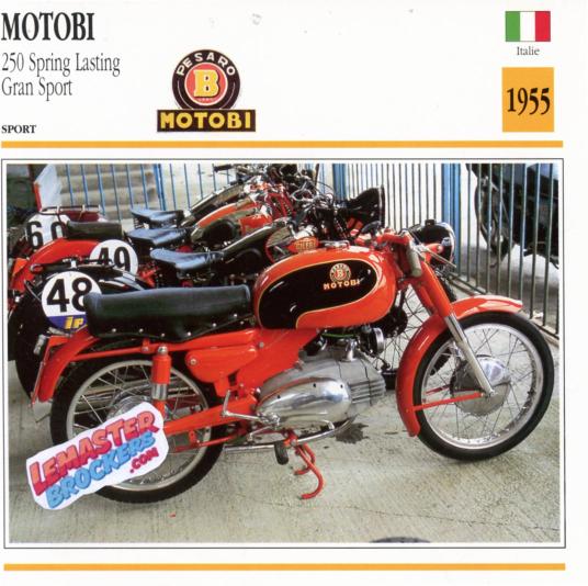 FICHE MOTO MOTOBI 250 SPRING LASTING GRAN SPORT 1955