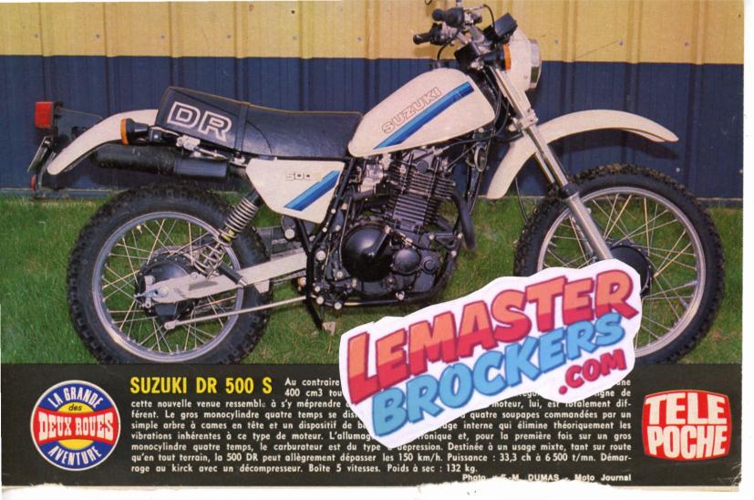 FICHE MOTO SUZUKI DR 500 S - DOCUMENTS & FICHES/FICHES MOTO COLLECTION