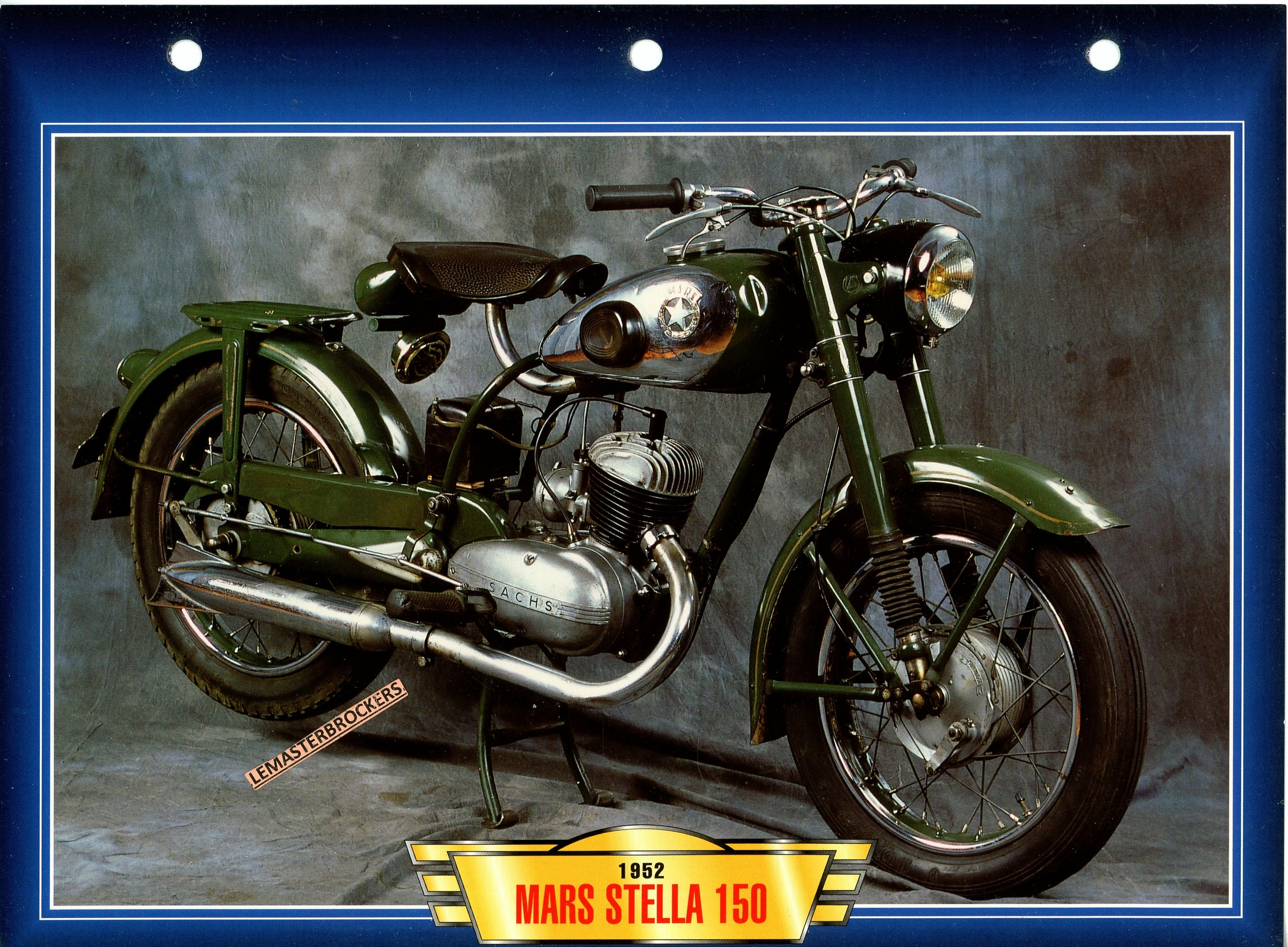 MARS STELLA 150 1952 - FICHE MOTO ATLAS ÉDITION - FICHES MOTO/FICHES ...