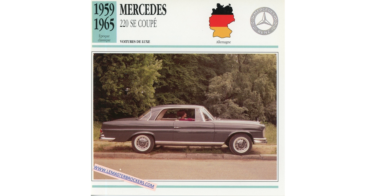 FICHE AUTO MERCEDES BENZ 220SE COUPÉ 1959 1965 - FICHES AUTO ...
