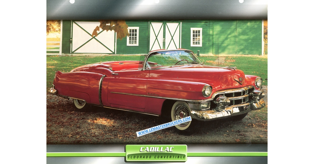 CADILLAC ELDORADO CONVERTIBLE 1953 FICHE LITTÉRATURE AUTOMOBILE ...