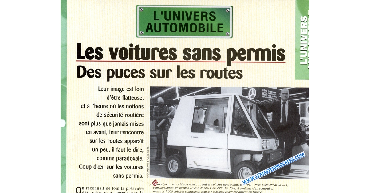 FICHE LES VOITURES SANS PERMIS PHOTOS AROLA - LIGIER JS4 - LAMBRETTA ...