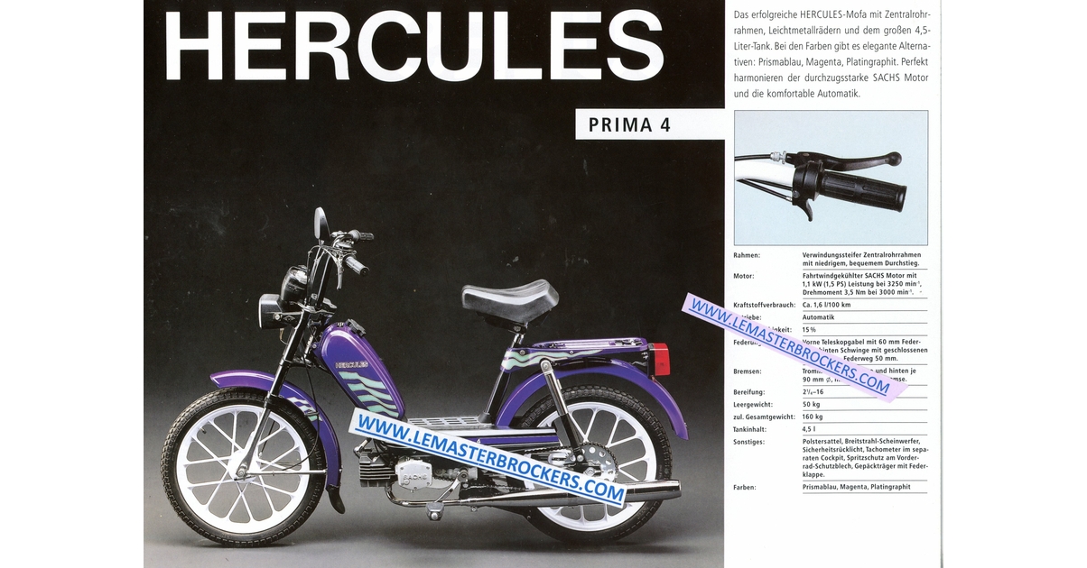 HERCULES PRIMA 4 - BROCHURES MOTO - LEMASTERBROCKERS