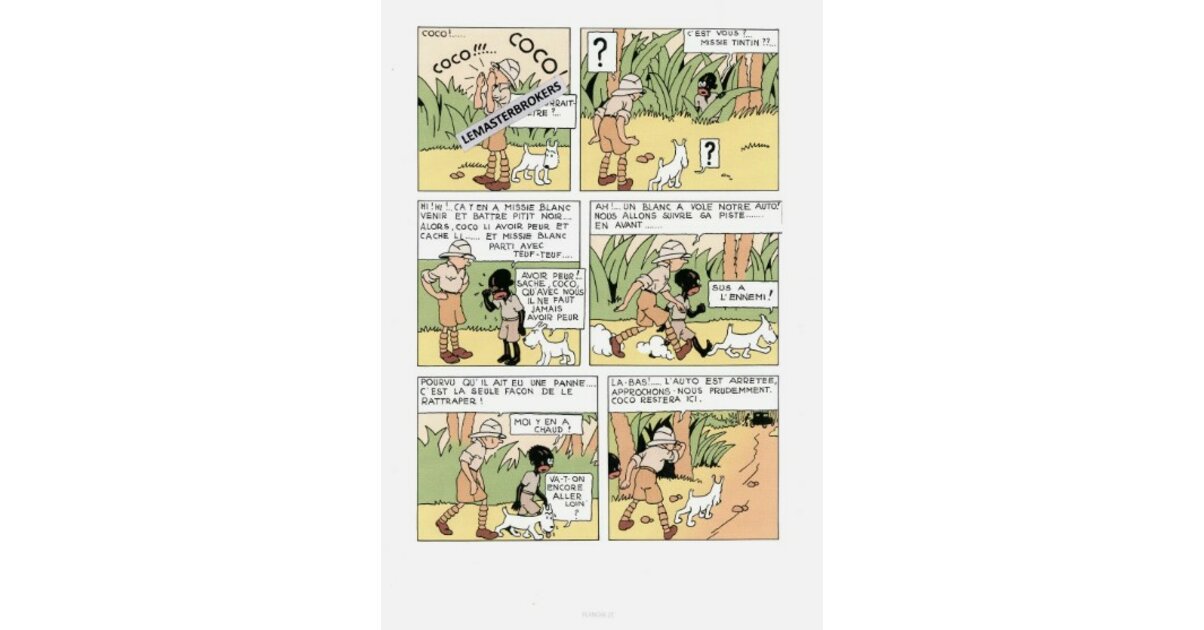 TINTIN AU CONGO AVEC COCO PLANCHE 23 - LITHOGRAPHIE MOULINSART 2019