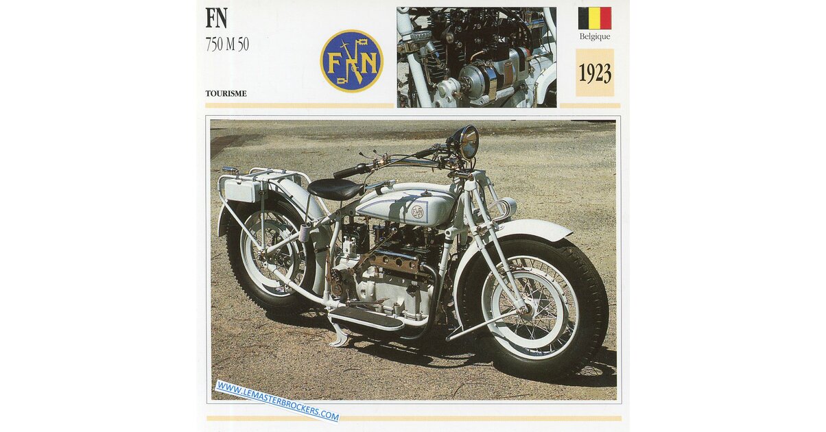 CARTE FICHE MOTO FN 750 M50 1923