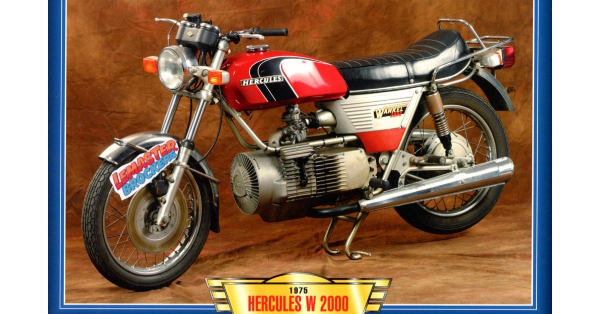 FICHE MOTO HERCULES W2000 1975 - MOTEUR A TURBINE - FICHES MOTO