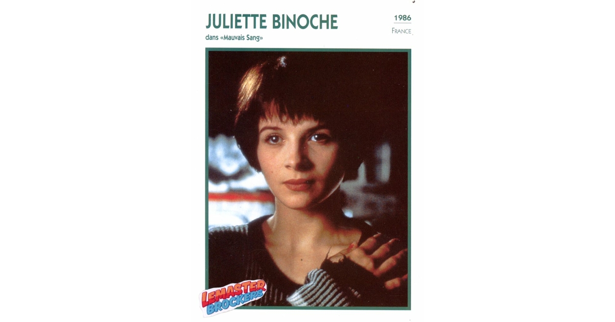 FICHE ACTRICE JULIETTE BINOCHE DANS MAUVAIS SANG - 1986