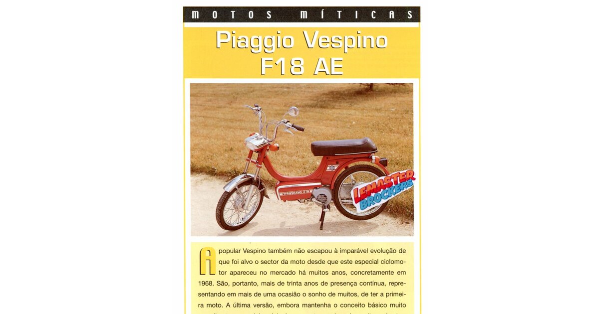 FICHE PIAGGIO VESPINO F18 AE