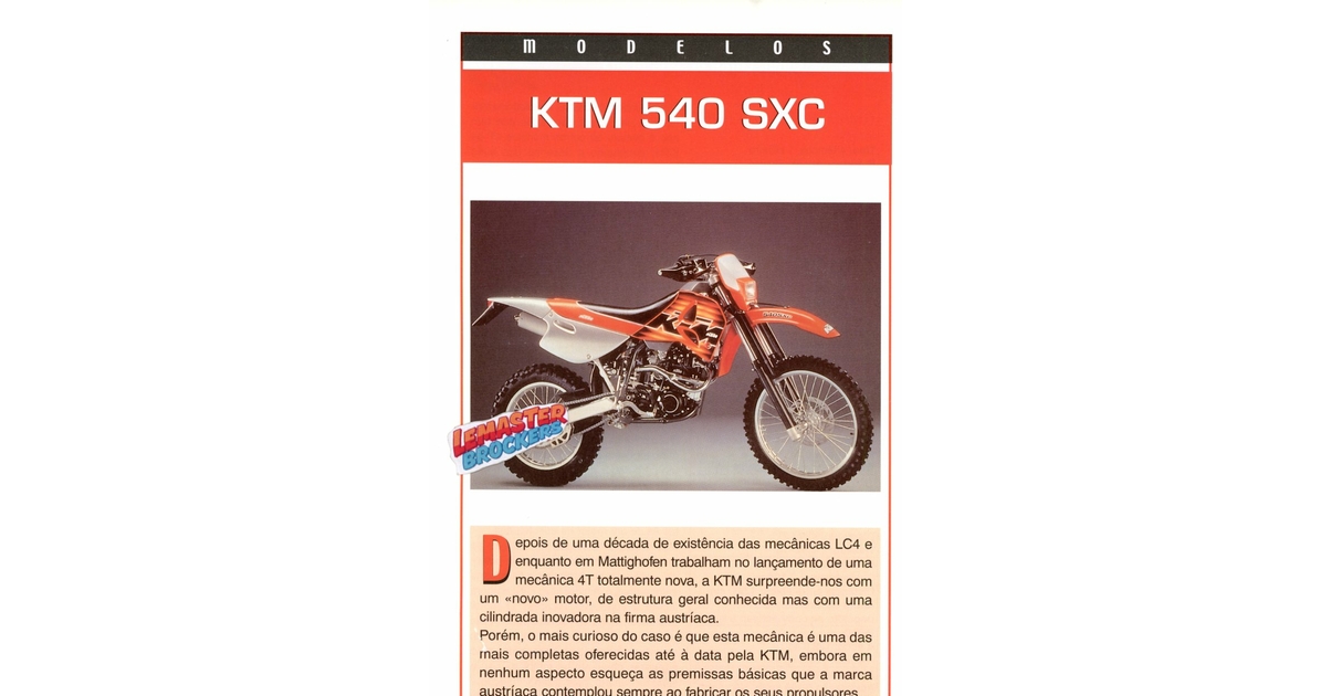 FICHE MOTO KTM 540 SXC
