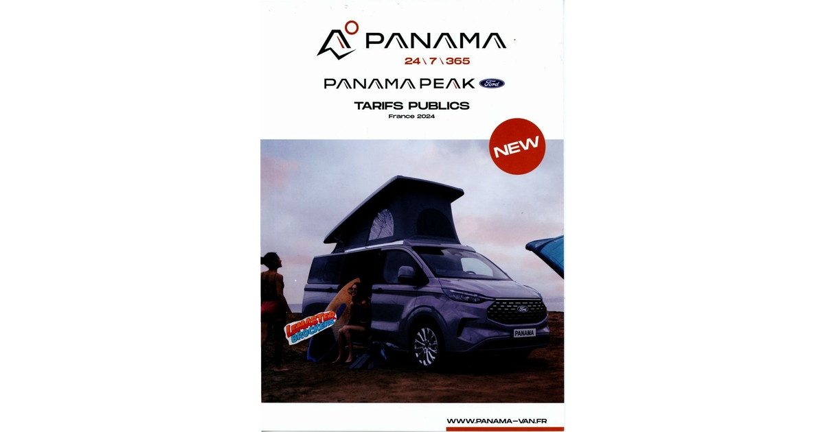 FICHE TARIF PANAMA PEAK 2024 – FORD TRANSIT CUSTOM (P10 / P10+ / P12 ...