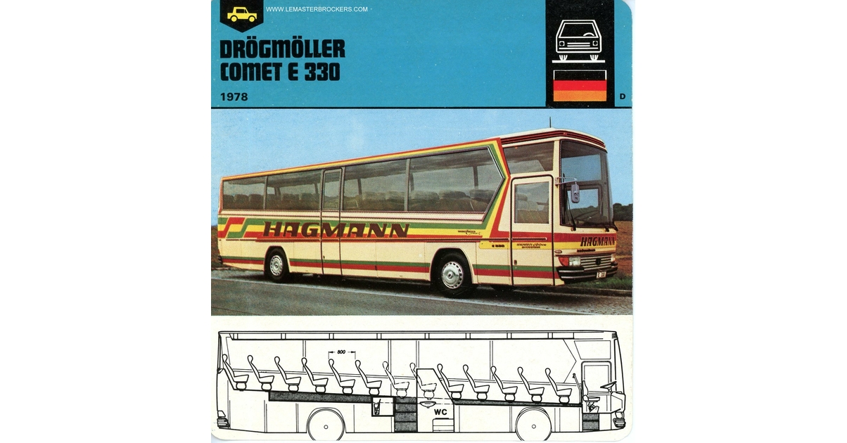 FICHE BUS DRÖGMÖLLER COMET E330 - FICHES AUTO - LEMASTERBROCKERS