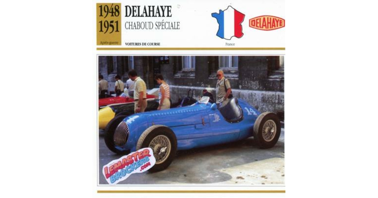 FICHE AUTO DELAHAYE CHABOUD SPÉCIALE 1948-1951 - AUTO / MOTO
